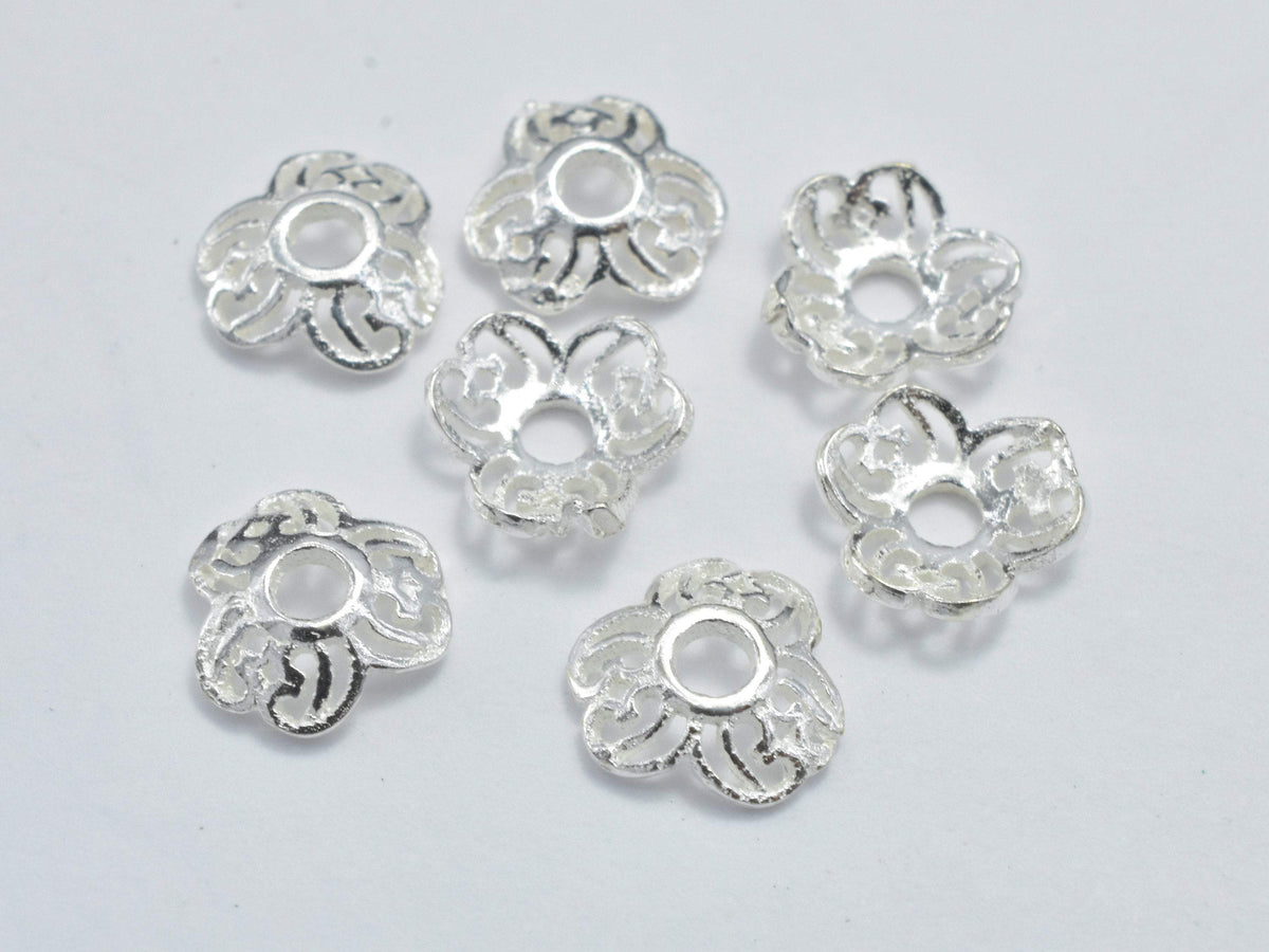 20pcs 925 Sterling Silver Bead Caps, 5x1.3mm Flower Bead Caps – BeadDirect
